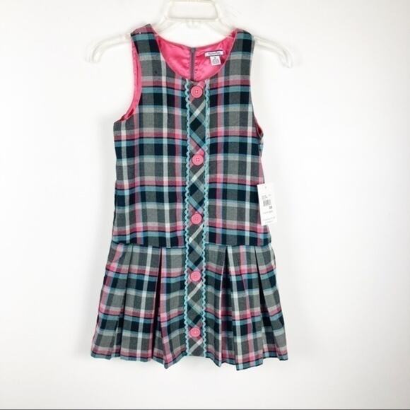 Hartstrings | Dresses | Nwt Heartstrings Girls Grey Plaid Dress Sz ...
